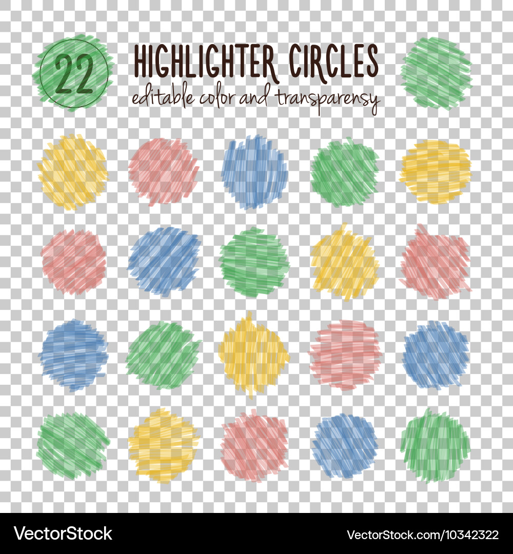 Set of hand drawn highlight spots Royalty Free Vector Image
