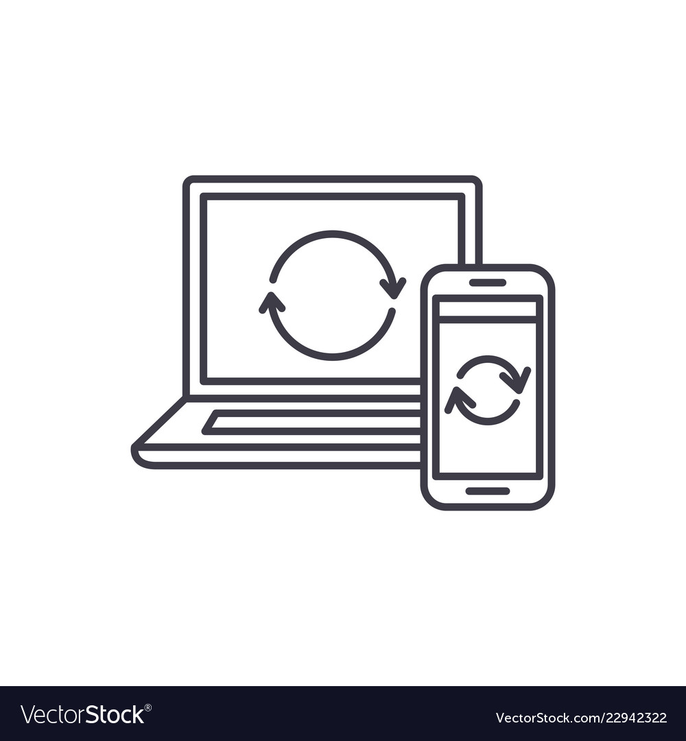 Update computer data line icon concept Royalty Free Vector