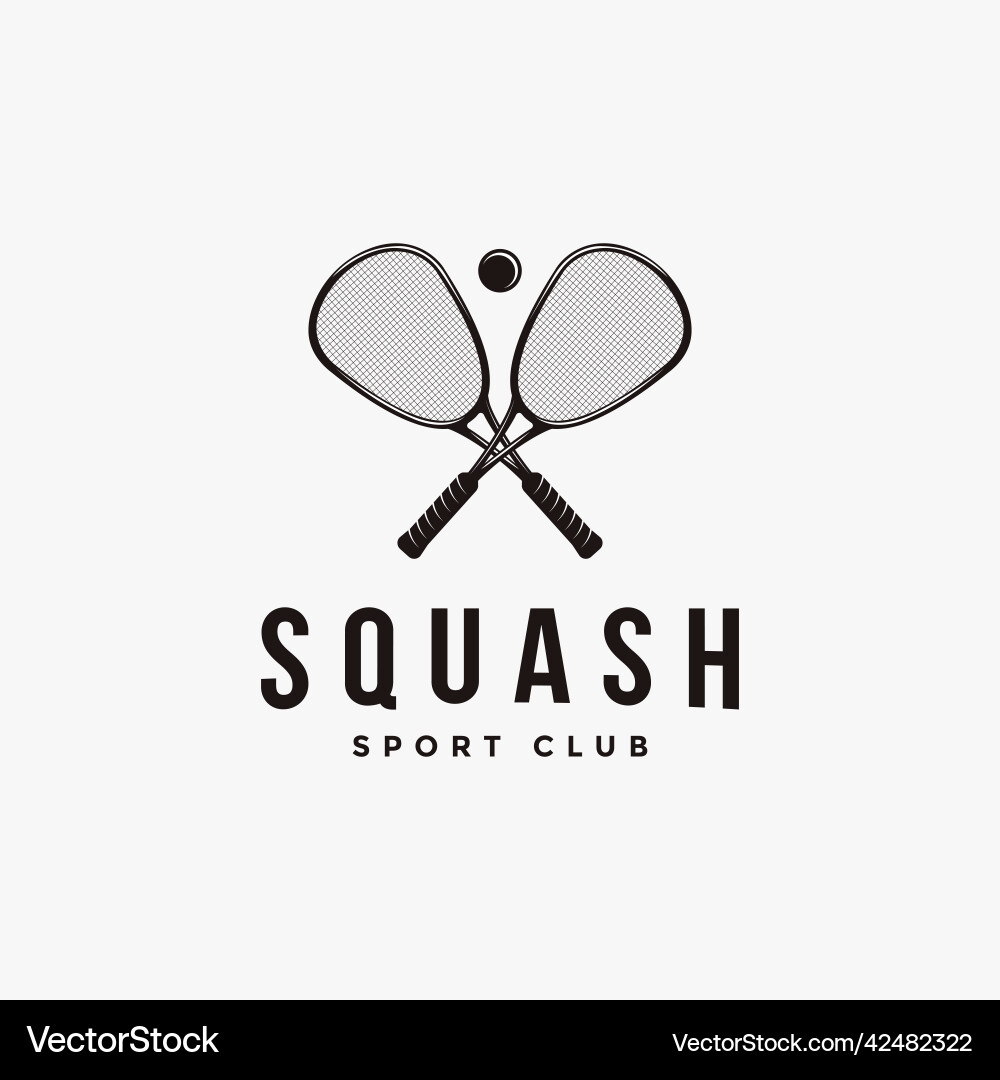 Vintage squash logo icon on white background Vector Image