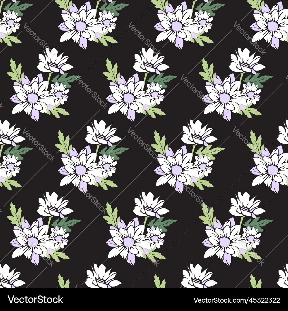 White bloom flower garden abstract seamless Vector Image