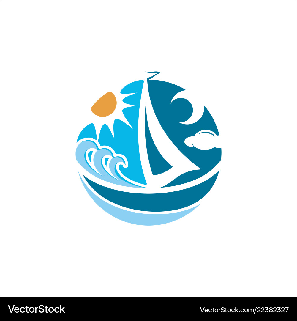 Abstract sailing boat or yatch concept and Vector Image