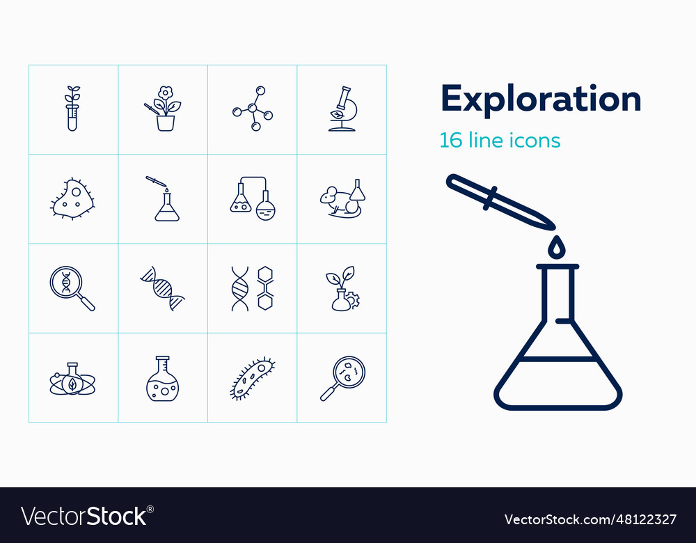 Exploration icons Royalty Free Vector Image - VectorStock