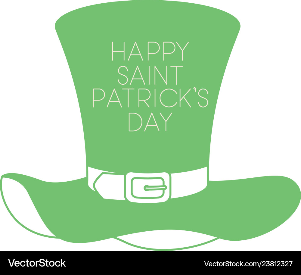 Happy saint patricks day label with leprechaun hat