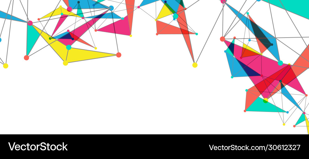 Line points connections triangular technology Vector Image