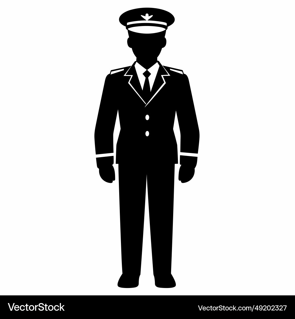 Male pilot black icon on white background pilot Vector Image