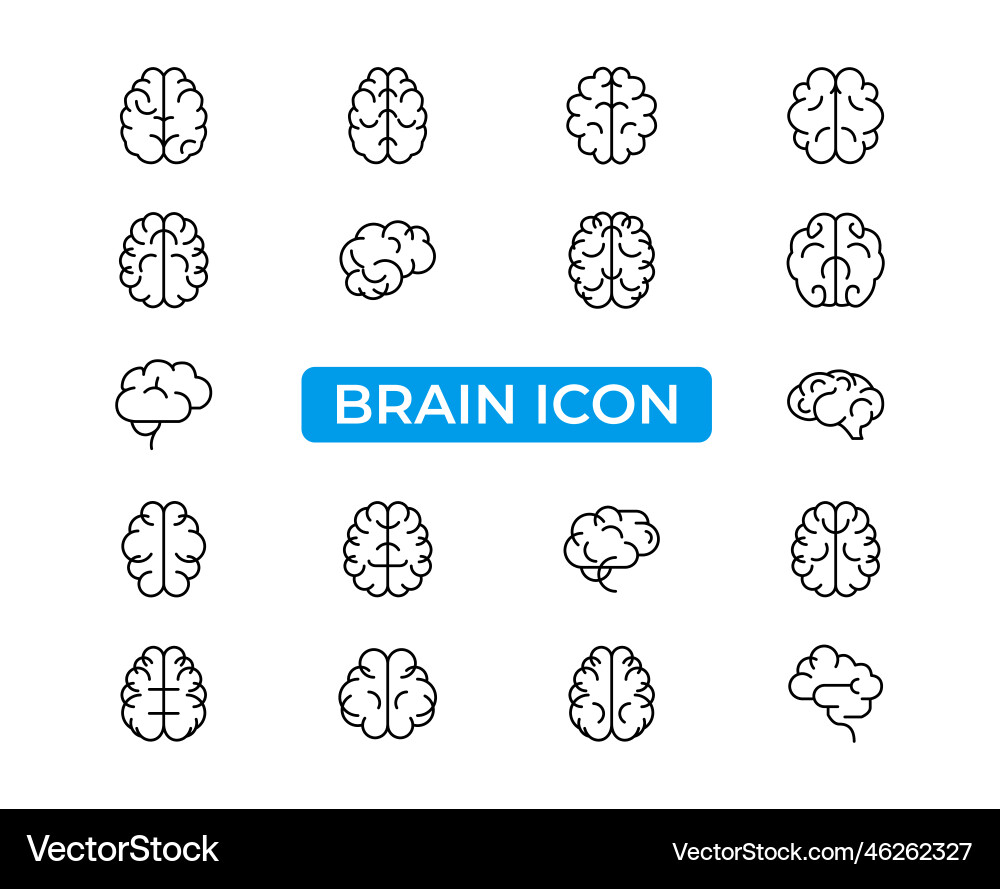 People line iconeditable pack of brain line Vector Image