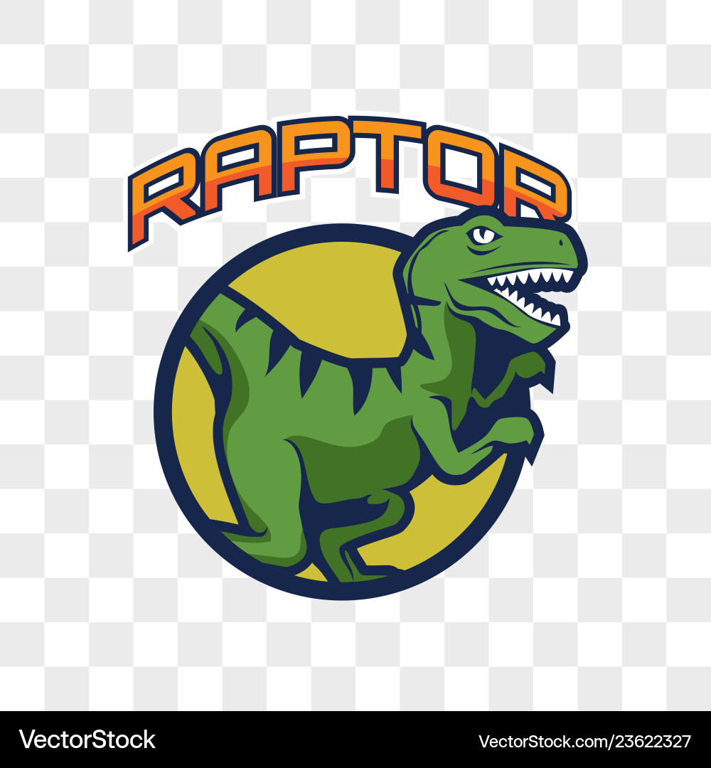 Raptor dinosaur isolated on transparent background