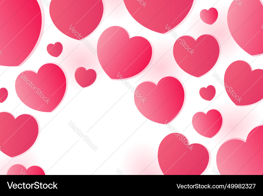 Red pink hearts valentines day frame border Vector Image