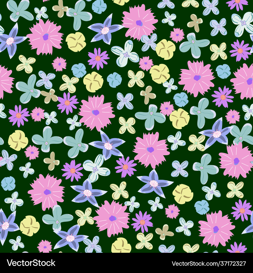 Seamless floral pattern with many little flowers Vector Image