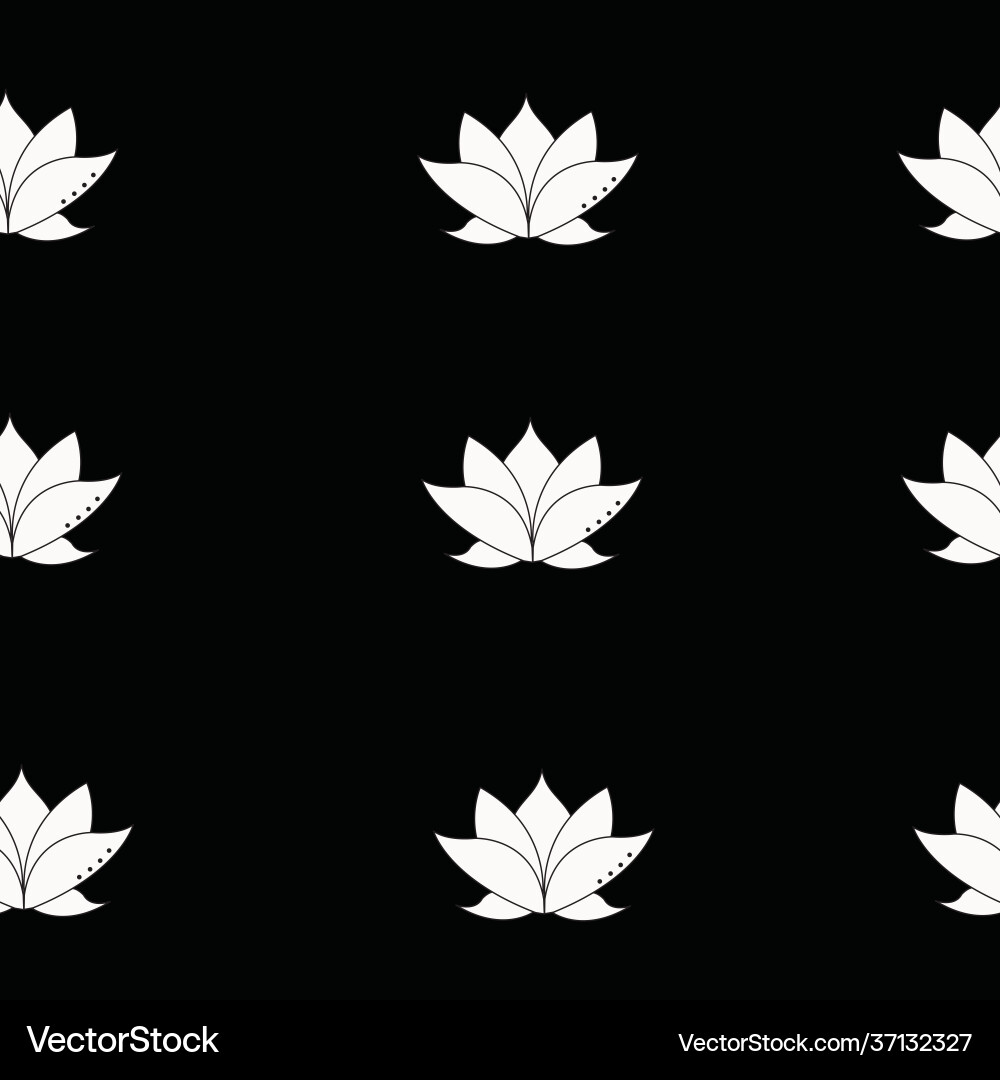 Seamless white lotus flower spiritual pattern Vector Image