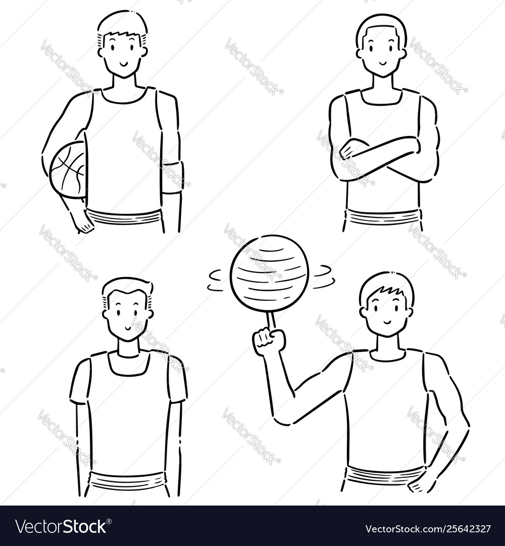 Set basketball player Royalty Free Vector Image