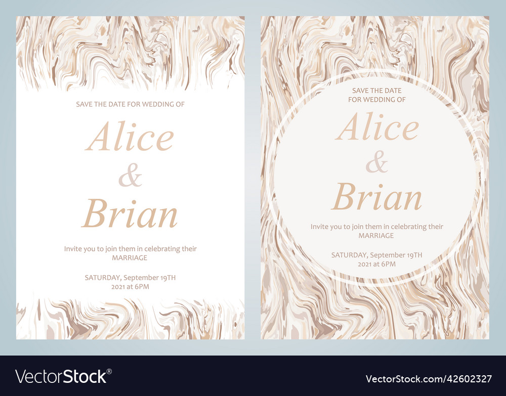 Set of two luxury wedding template in gold color Vector Image