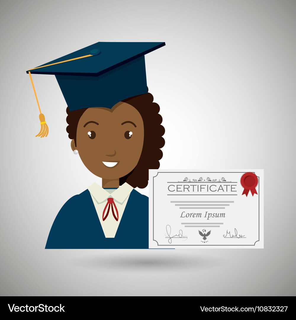 Student woman graduation education Royalty Free Vector Image