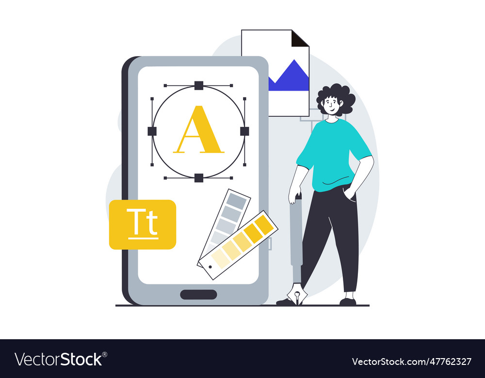 Ui ux design concept with people scene in flat Vector Image