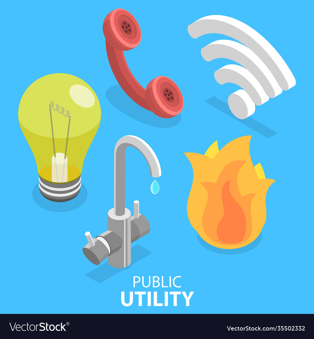 3d isometric flat utility Royalty Free Vector Image