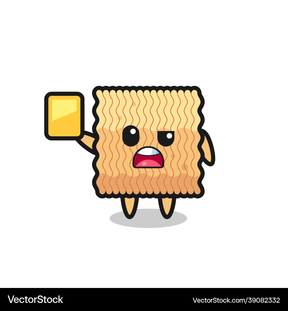 Cartoon raw instant noodle character Royalty Free Vector