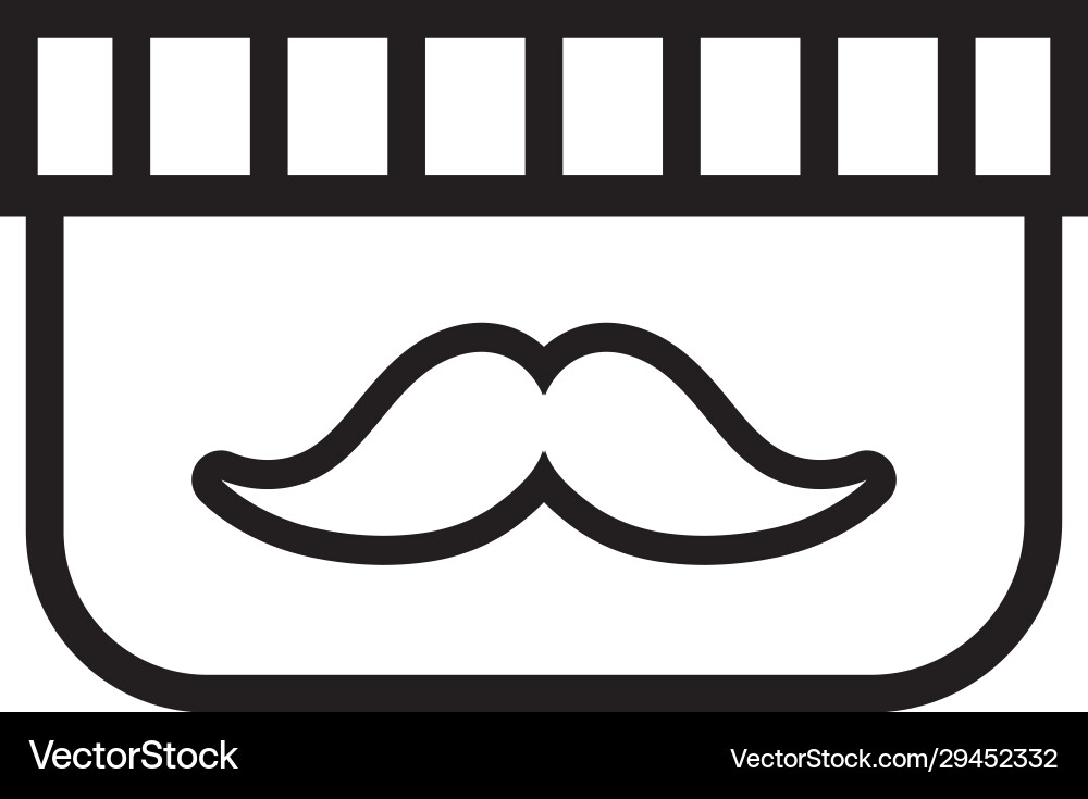 Cream pot with mustache product line style Vector Image