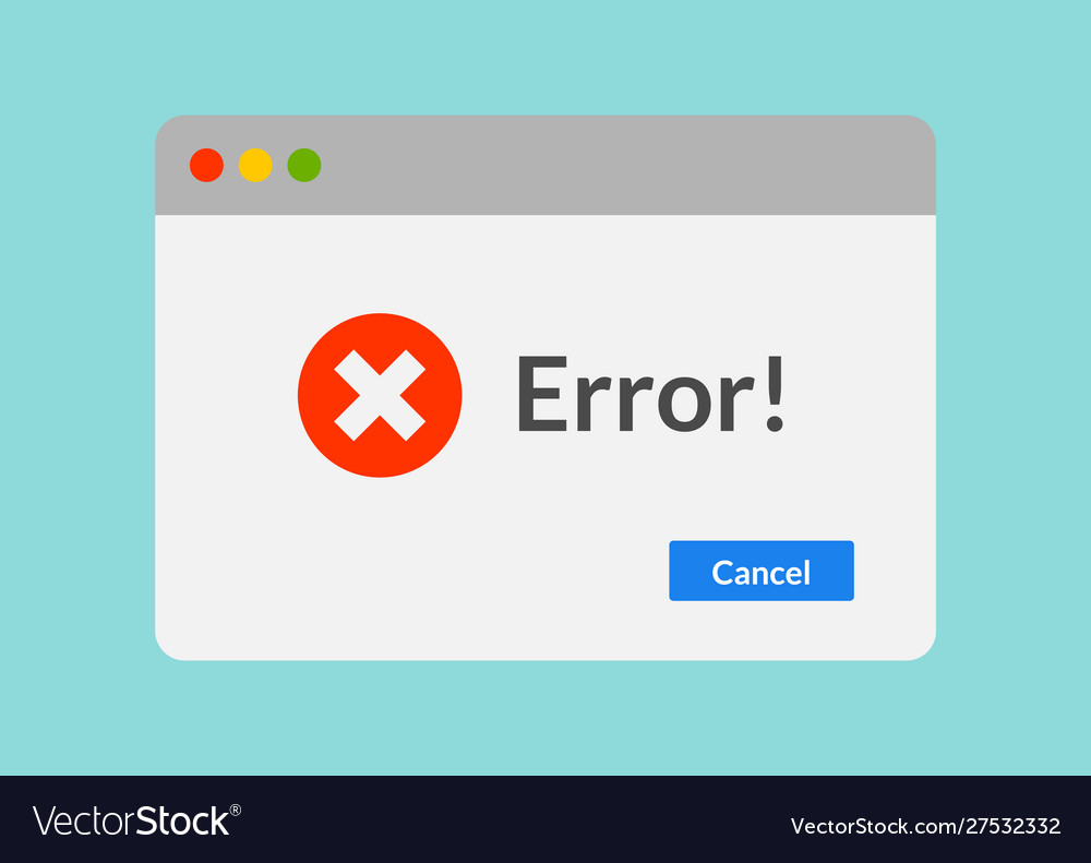 Error Message Computer Window Alert Popup System Vector Image