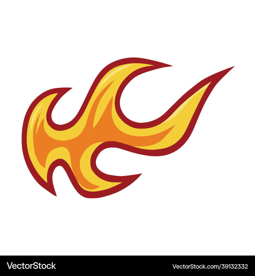 Fire flaming lit custom design sign symbol Vector Image