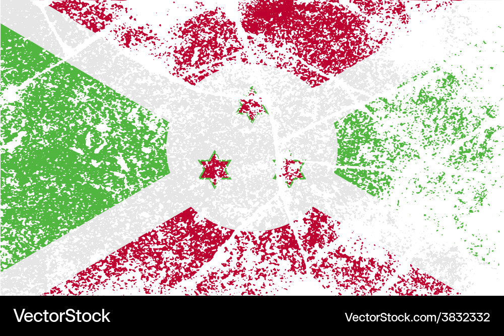 Flag of burundi with old texture Royalty Free Vector Image