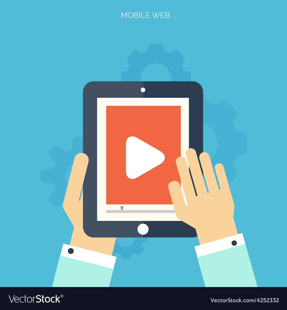 Flat cloud computing and social media background Vector Image