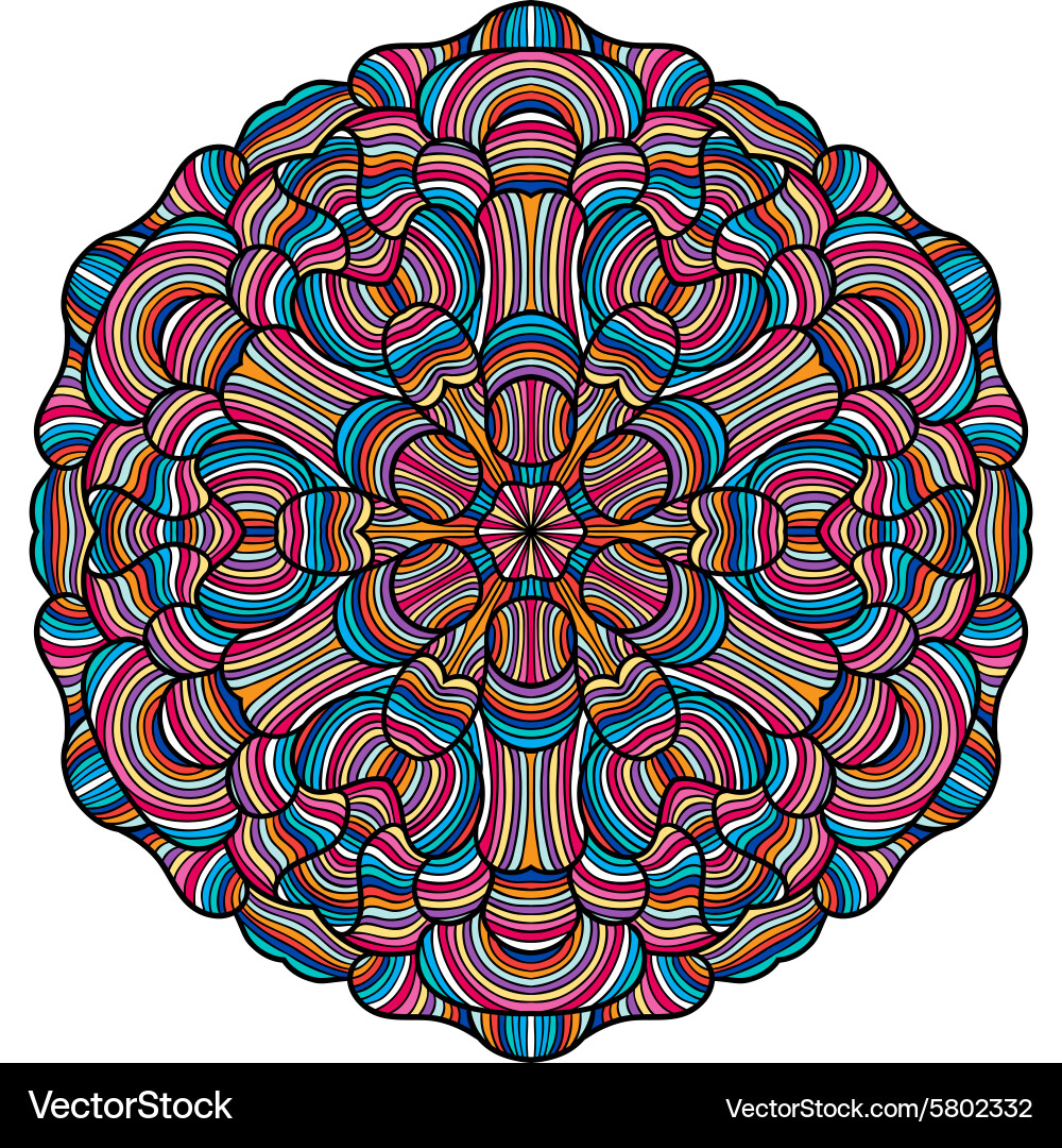 Hand drawn abstract ornamental round lace doily Vector Image