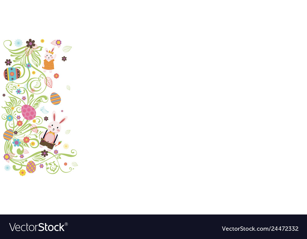 Happy easter colored easter eggs white background Vector Image