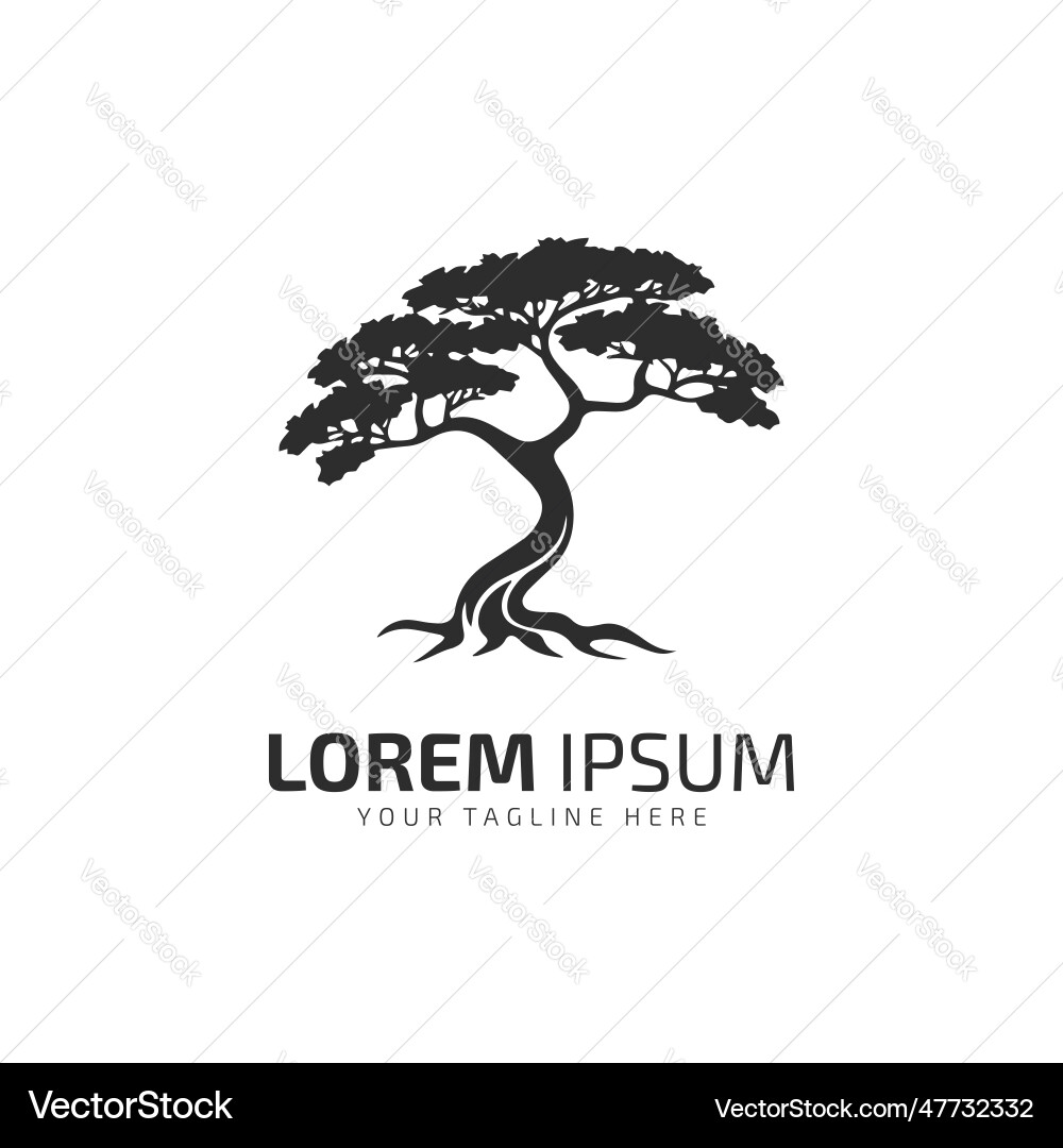 Icon of tree silhouette isolated tree logo on Vector Image
