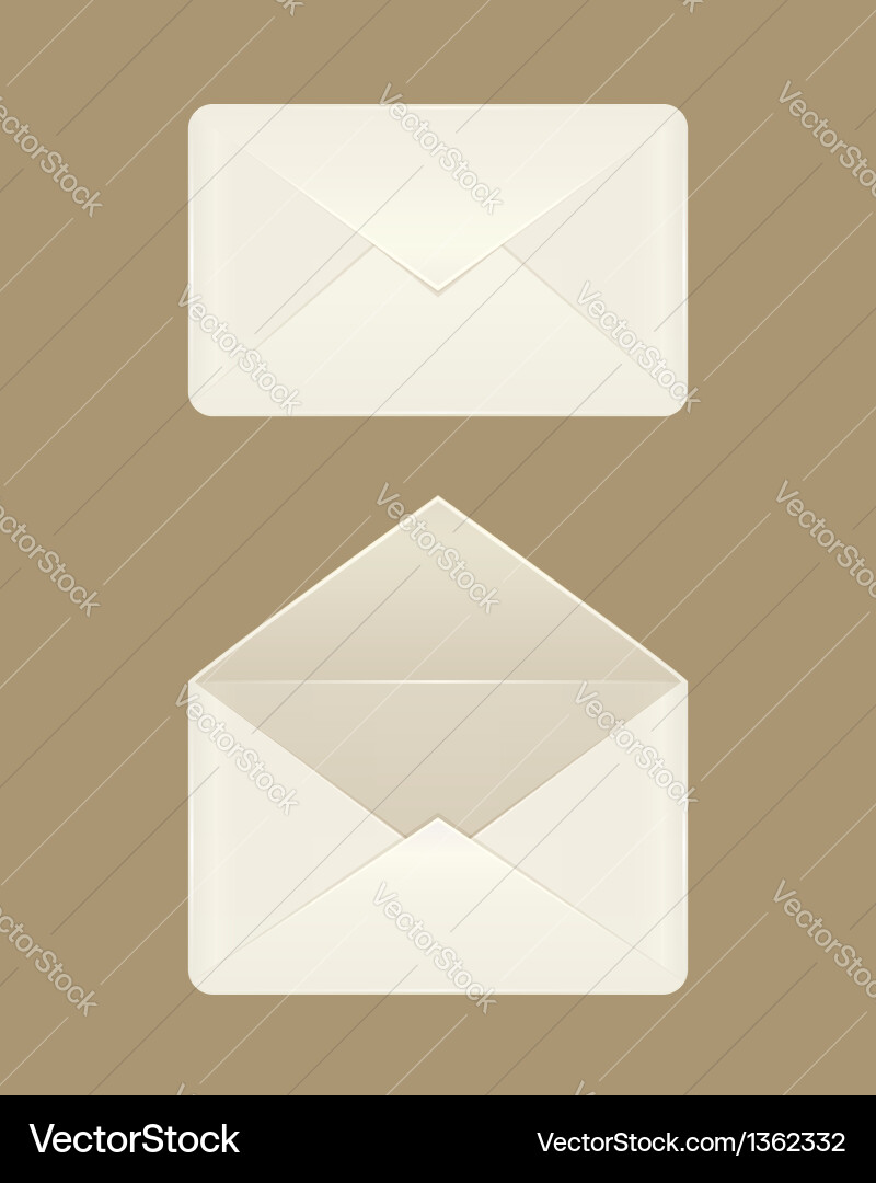 Image of a blank open and closed envelopes Vector Image