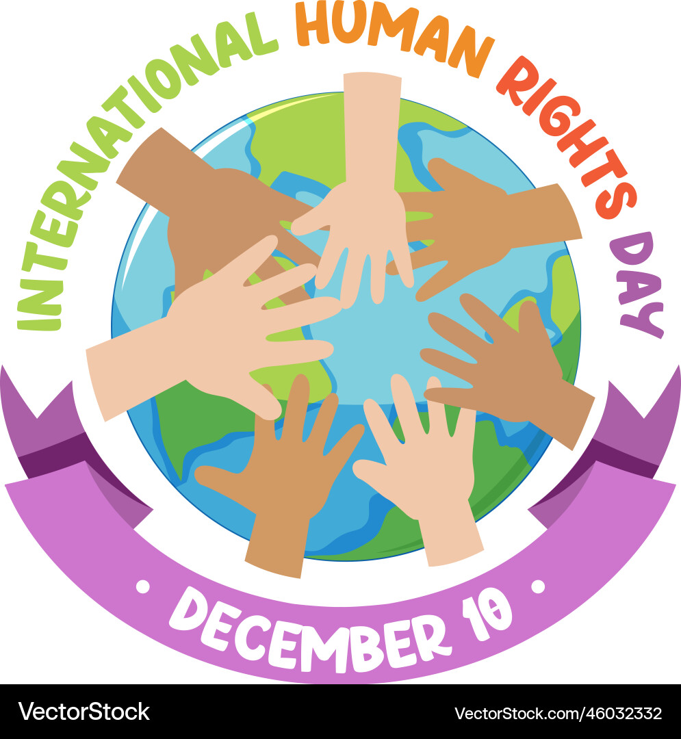 International human rights day text for banner Vector Image