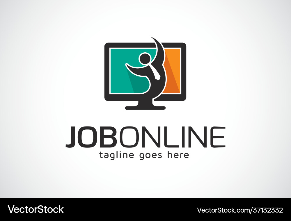 Job online logo template design emblem design Vector Image