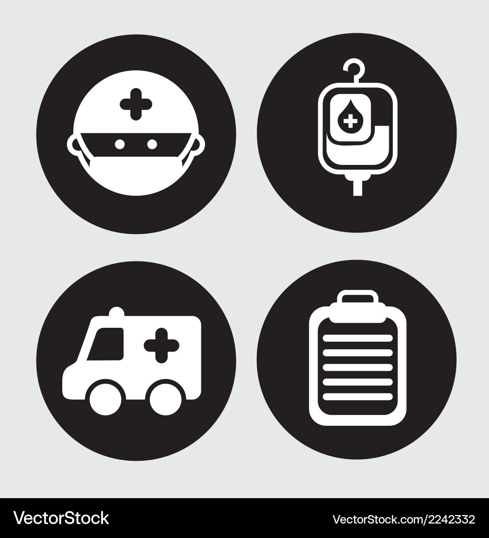 Medical icons over gray background Royalty Free Vector Image