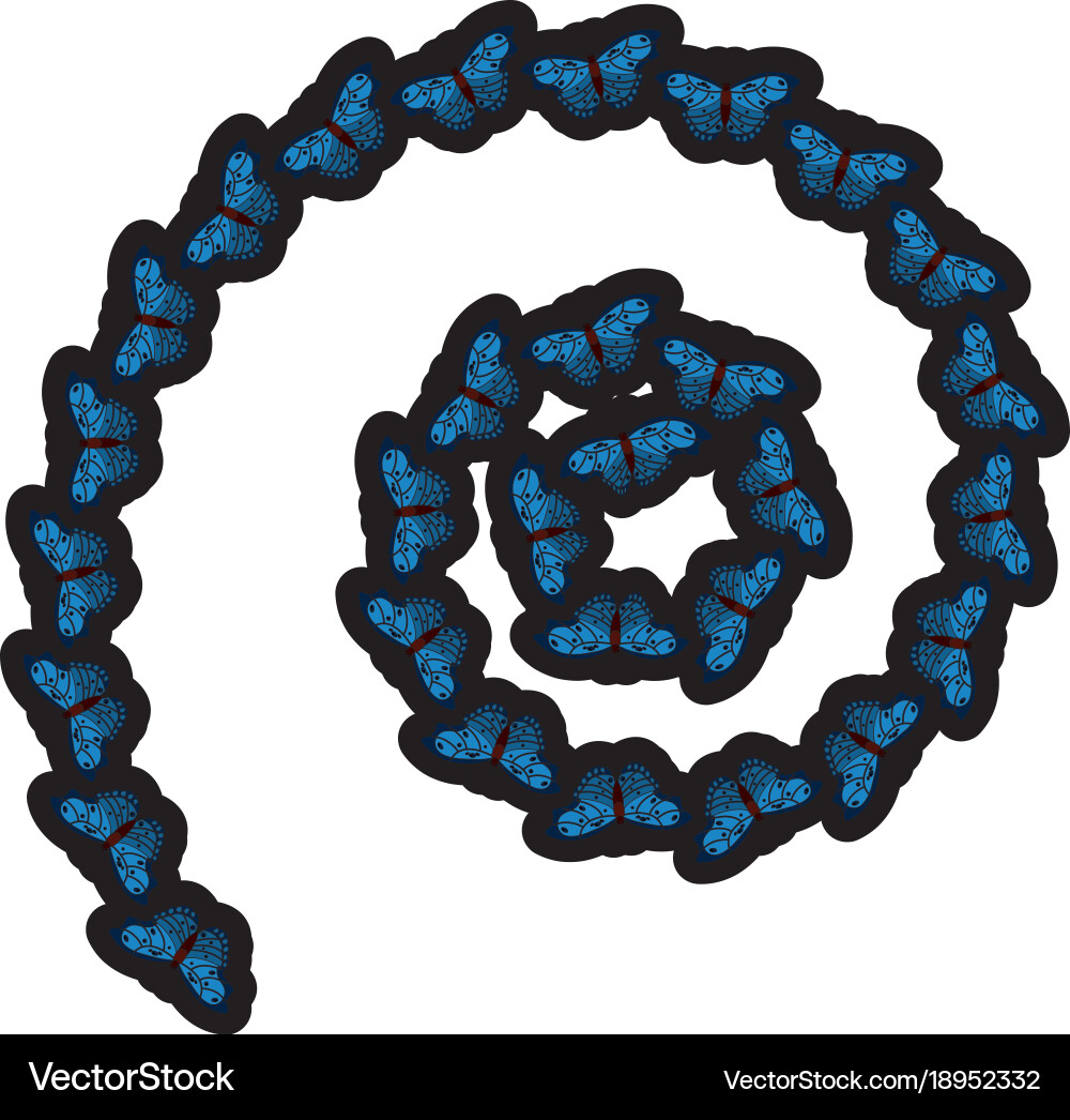 Pattern of a whirling butterfly spiral Royalty Free Vector