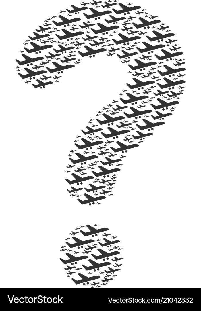 Question mark shape of airplane icons Royalty Free Vector