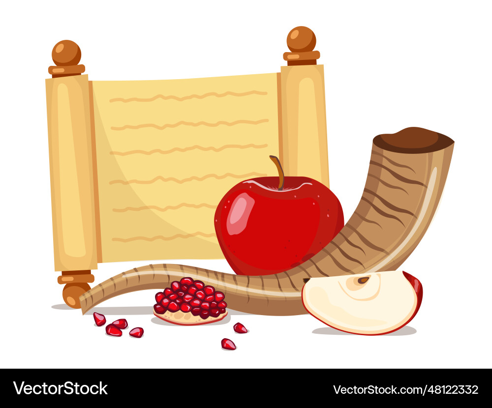 Rosh hashanah greeting card design with hand Vector Image
