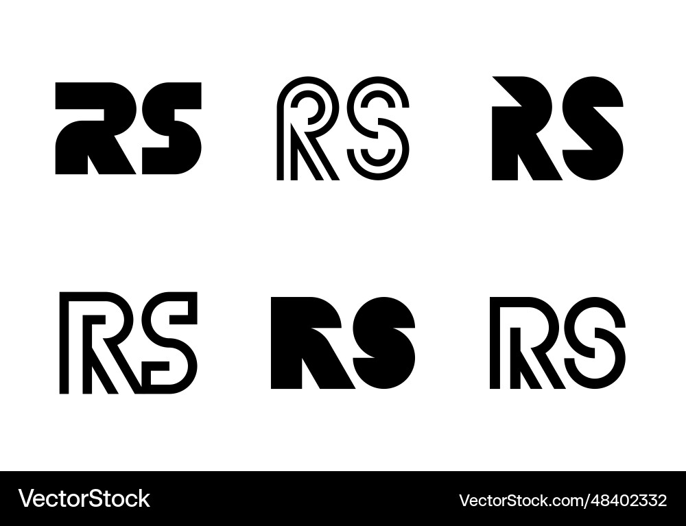 Set of letter rs logos Royalty Free Vector Image