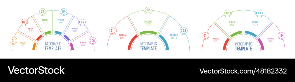 Set of round infographic charts Royalty Free Vector Image