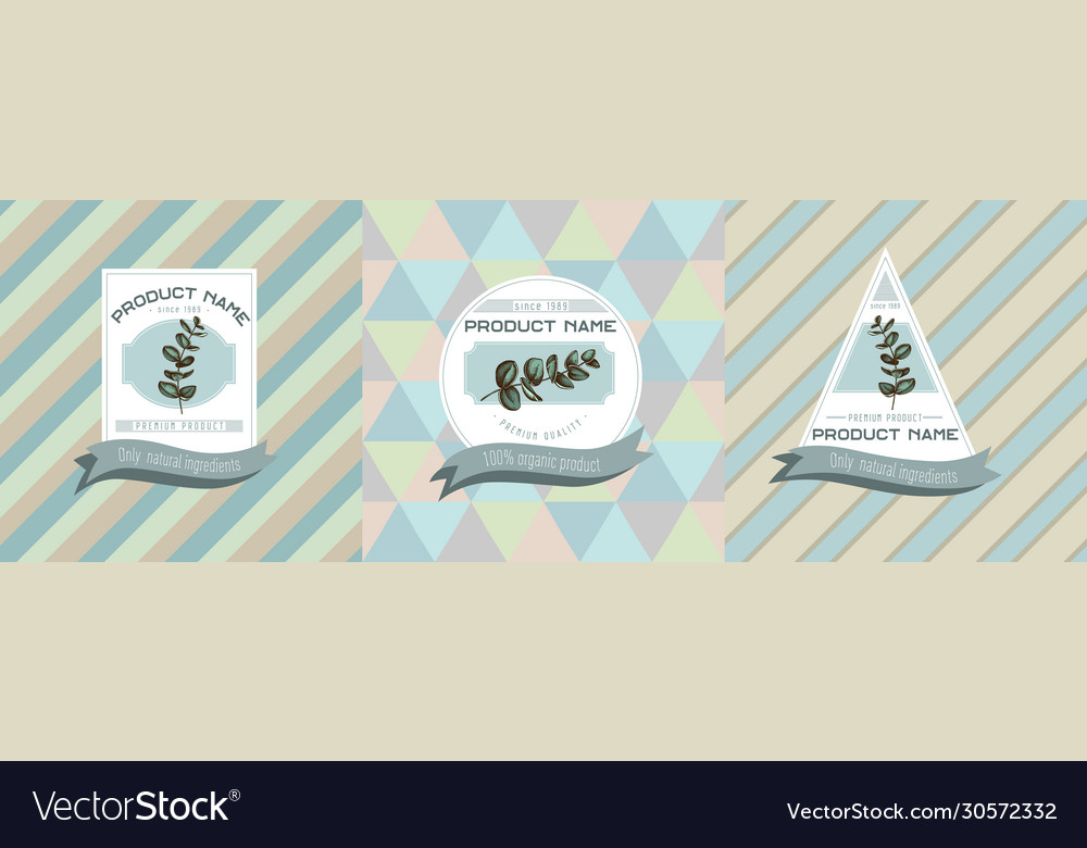 Three colored labels Royalty Free Vector Image