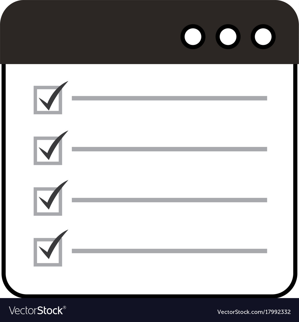 Web page check mark report list flat design Vector Image