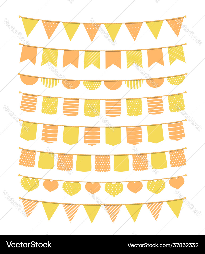 Yellow bunting Royalty Free Vector Image - VectorStock