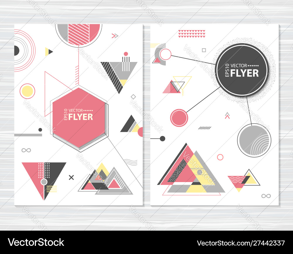 Abstract geometric background retro flyers Vector Image