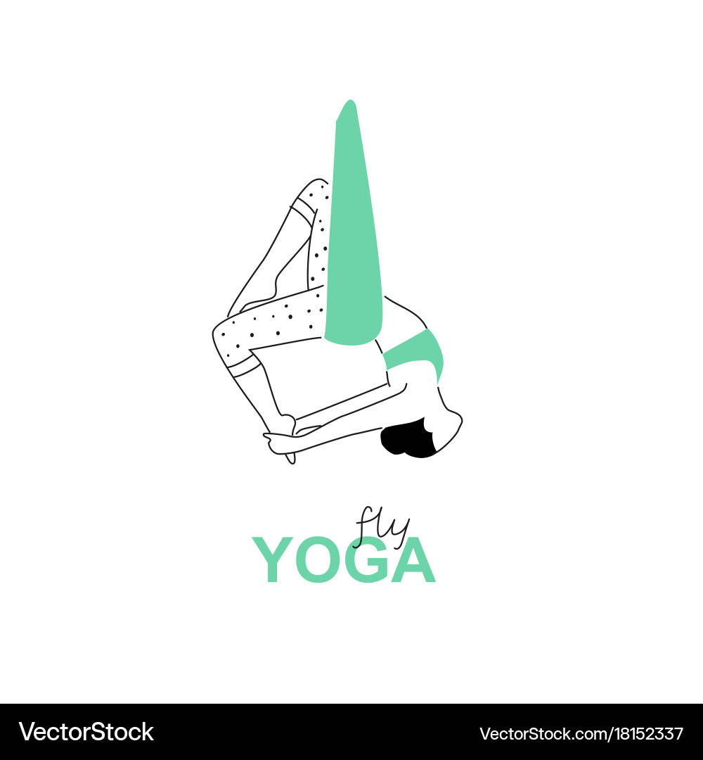 Aerial fly yoga logo template anti-gravity Vector Image