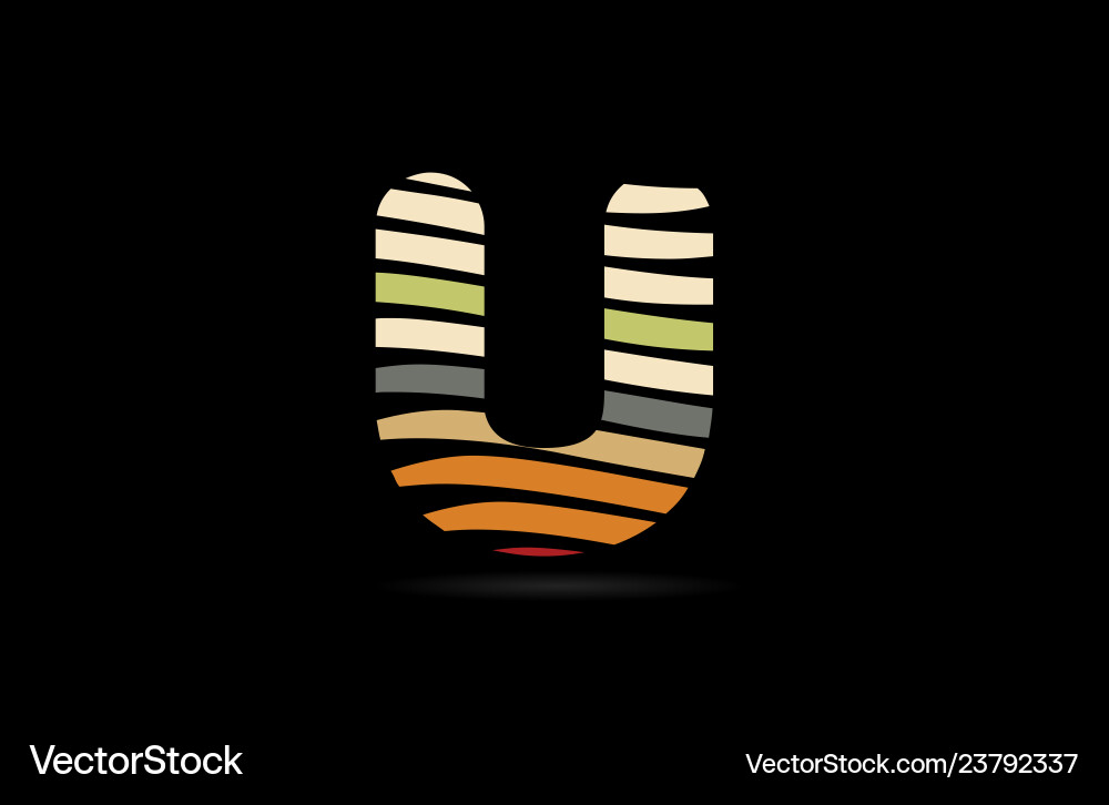 Alphabet letter u logo icon design typography Vector Image