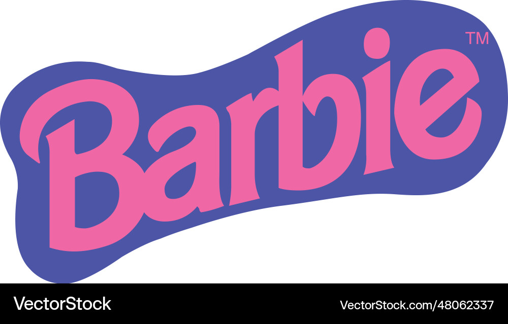Barbie pink vintage logo isolated Royalty Free Vector Image