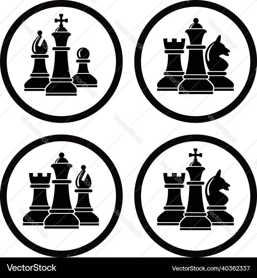 Chess piece set icons for logo design Royalty Free Vector
