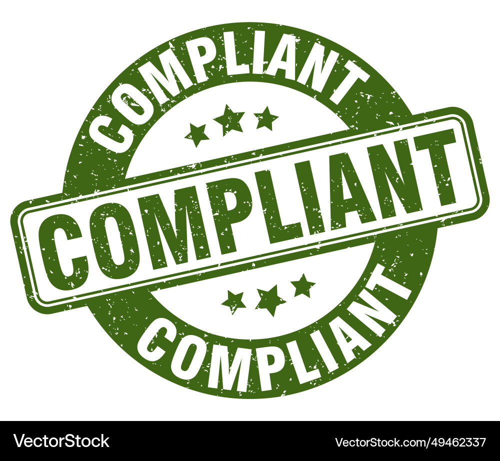 Compliant stamp label round grunge sign Royalty Free Vector