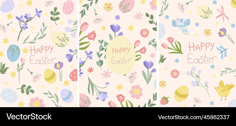 Easter greeting card with colorful bright Vector Image
