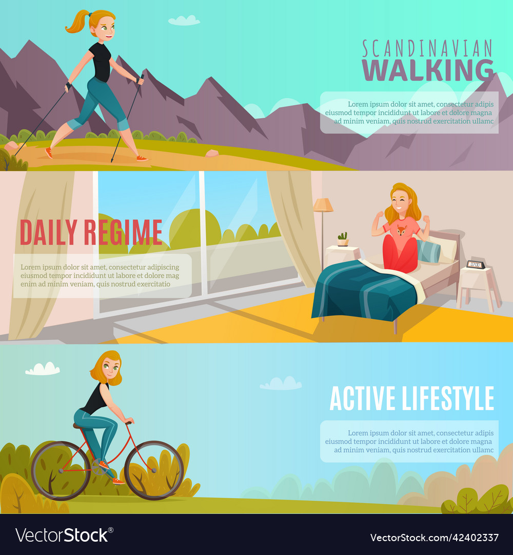 Healthy Lifestyle Banners Royalty Free Vector Image