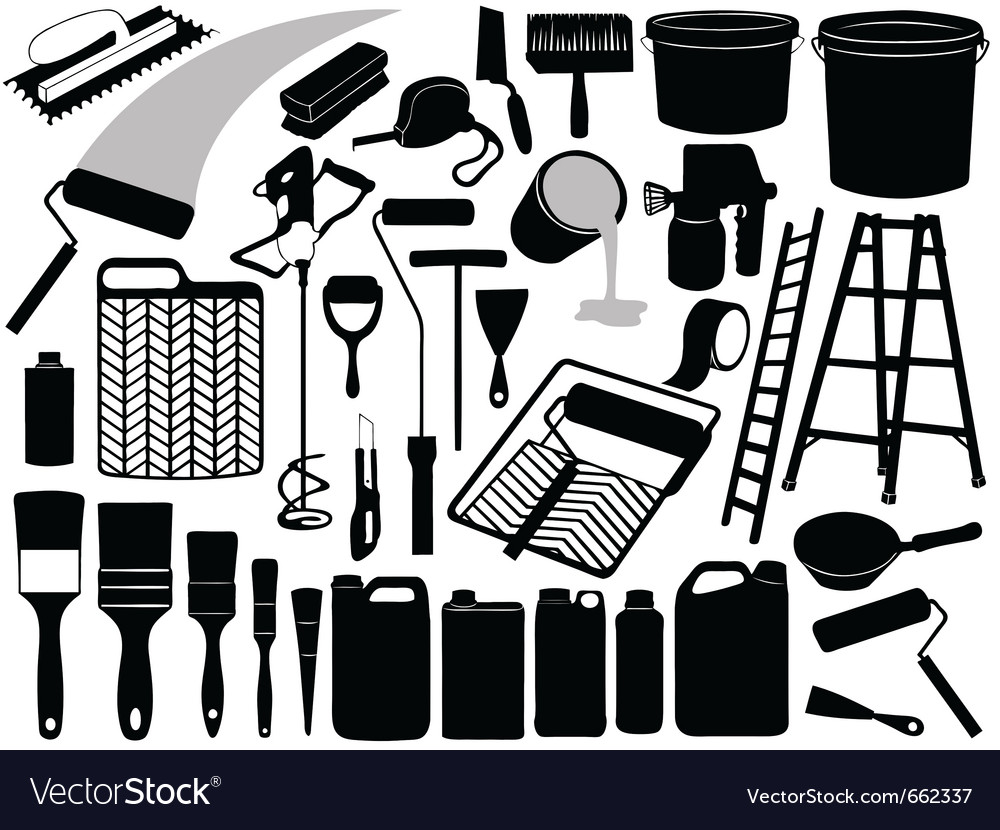 Painting objects and elements Royalty Free Vector Image