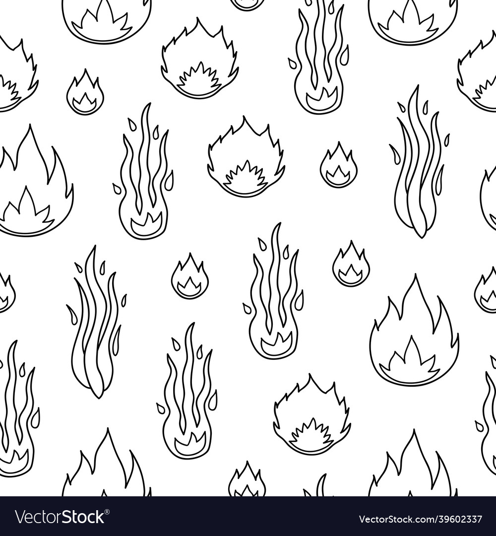 Seamless pattern with fire flames Royalty Free Vector Image